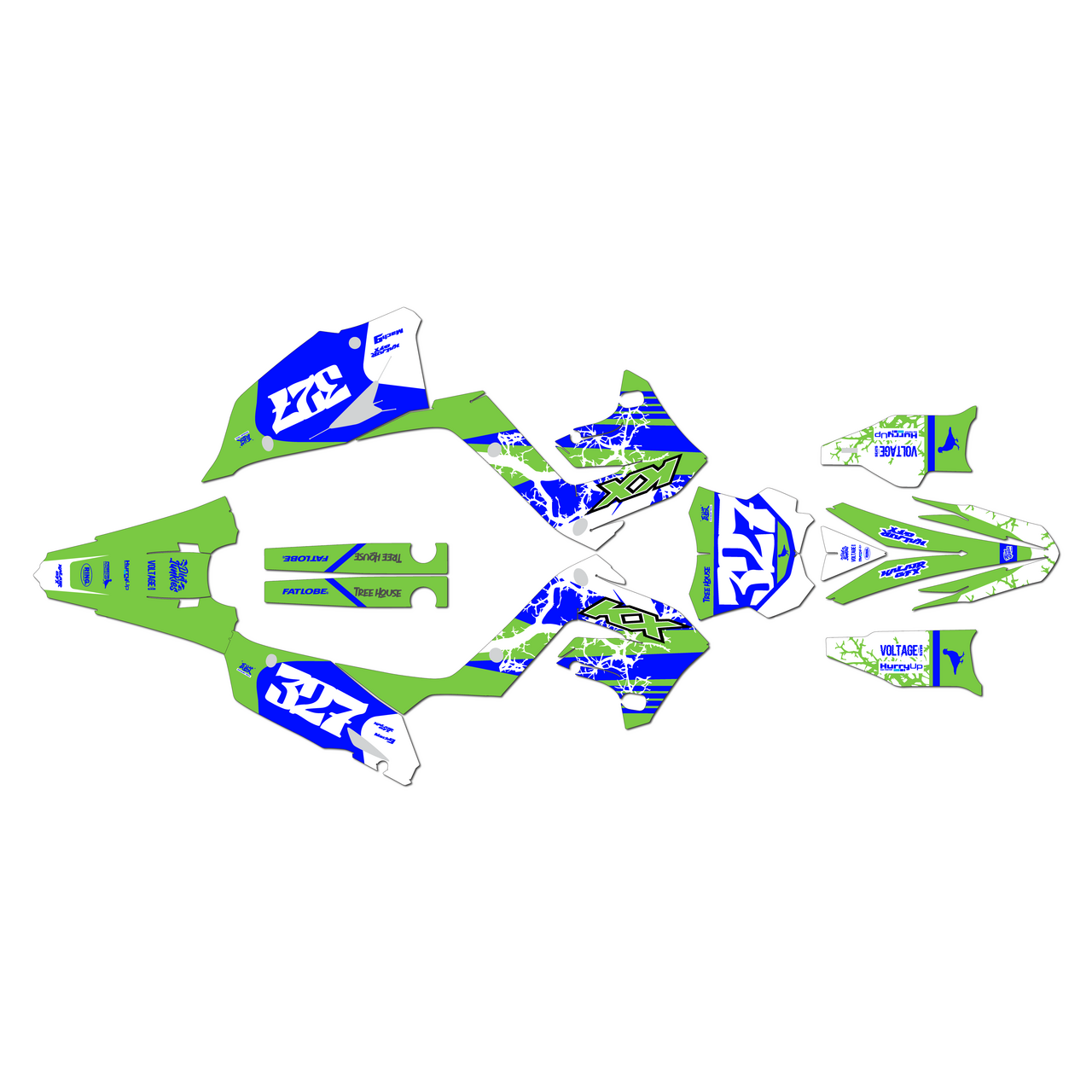Kawasaki KX125 POLISPORT PLASTICS Graphics Kit (2003-2008)
