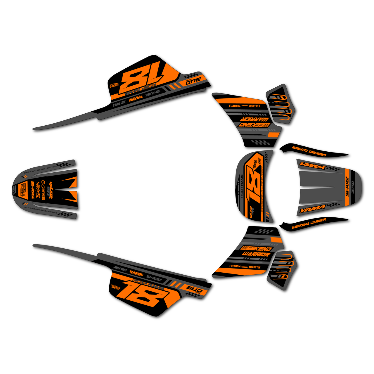 Yamaha PW50 Graphics Kit (All years) Warrior | KalairGFX