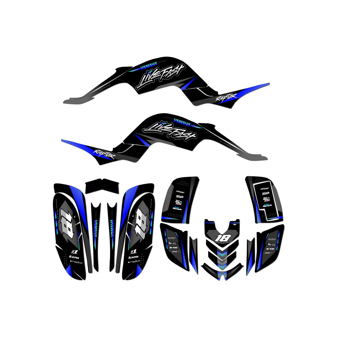 Yamaha Raptor660 Graphics Kit (2001-2005) Rebel | KalairGFX