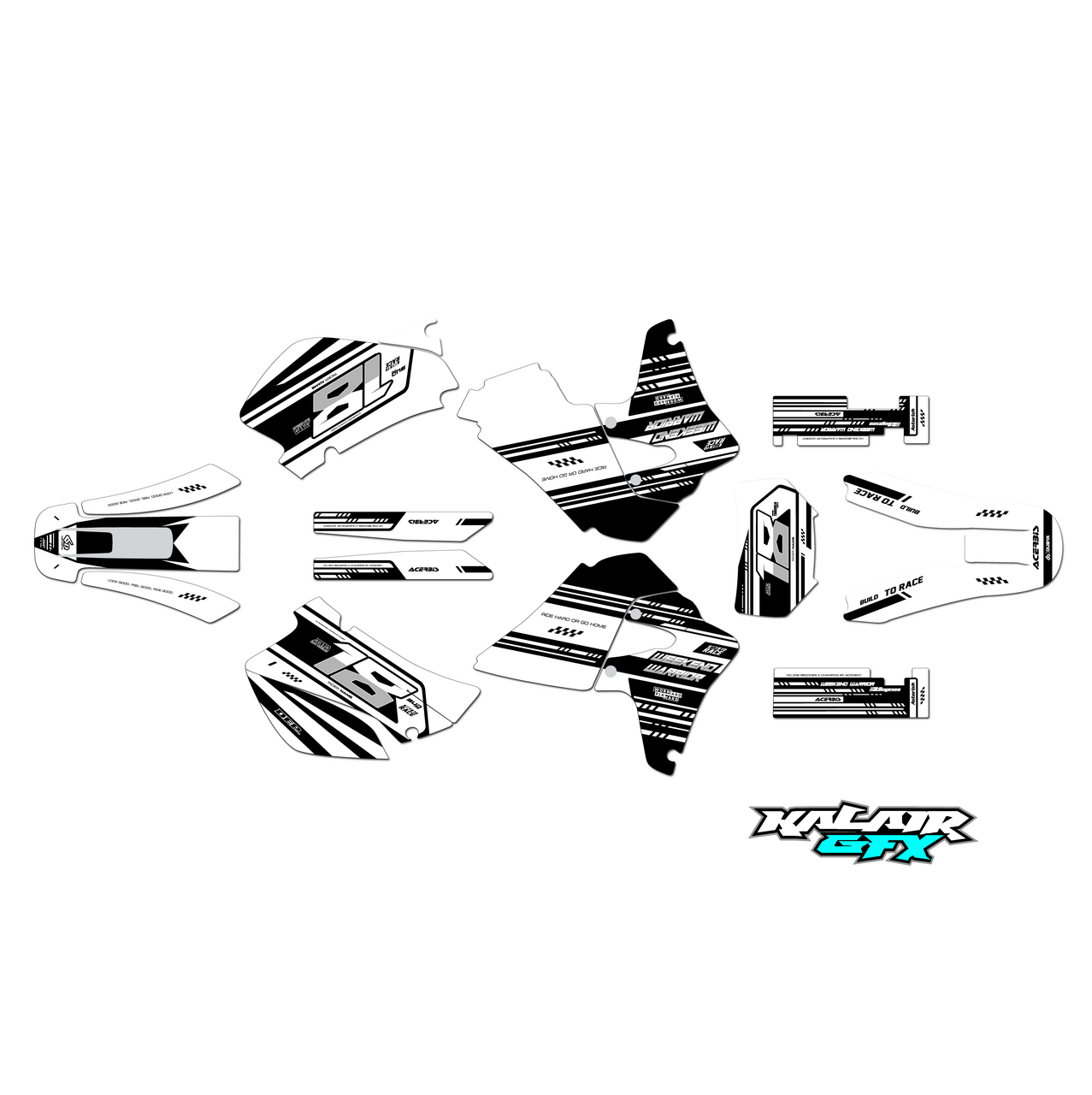 Graphics Kit For Honda Xr650r 2000 2009 Warrior Series Kalair Gfx