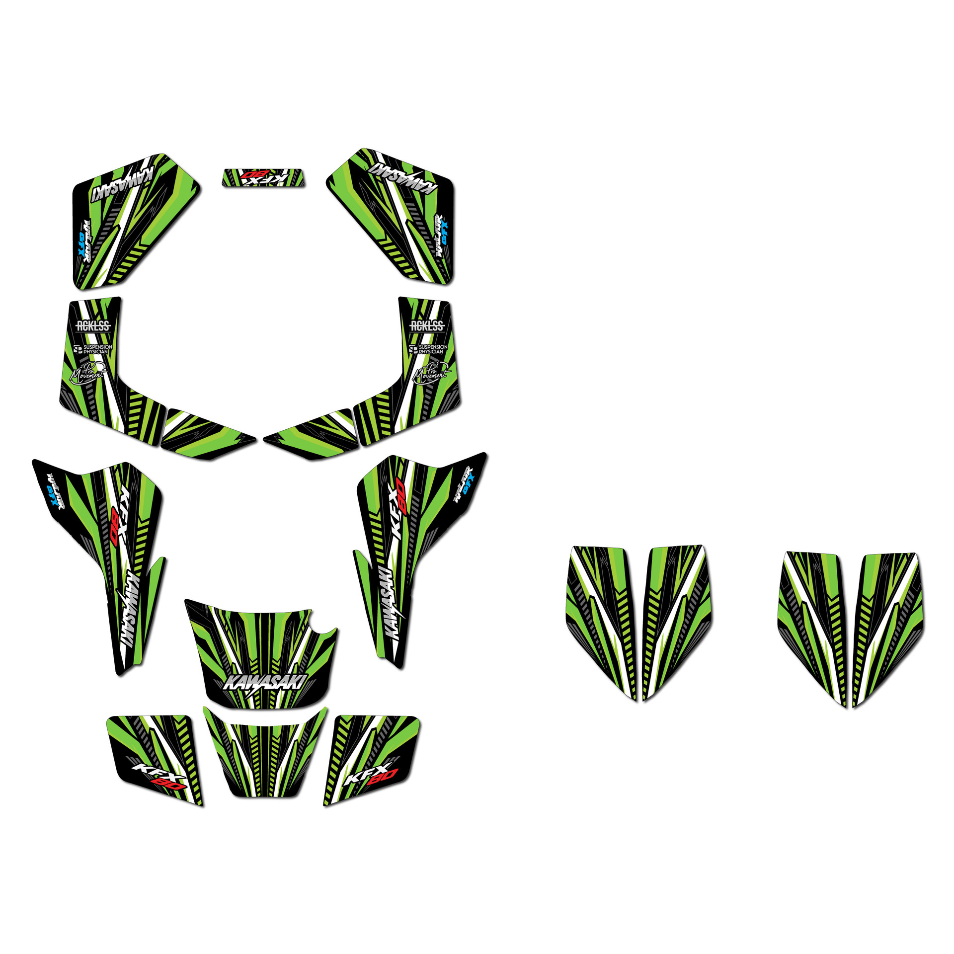 KAWASAKI KFX 80 Graphics Kits | All Years | KalairGFX