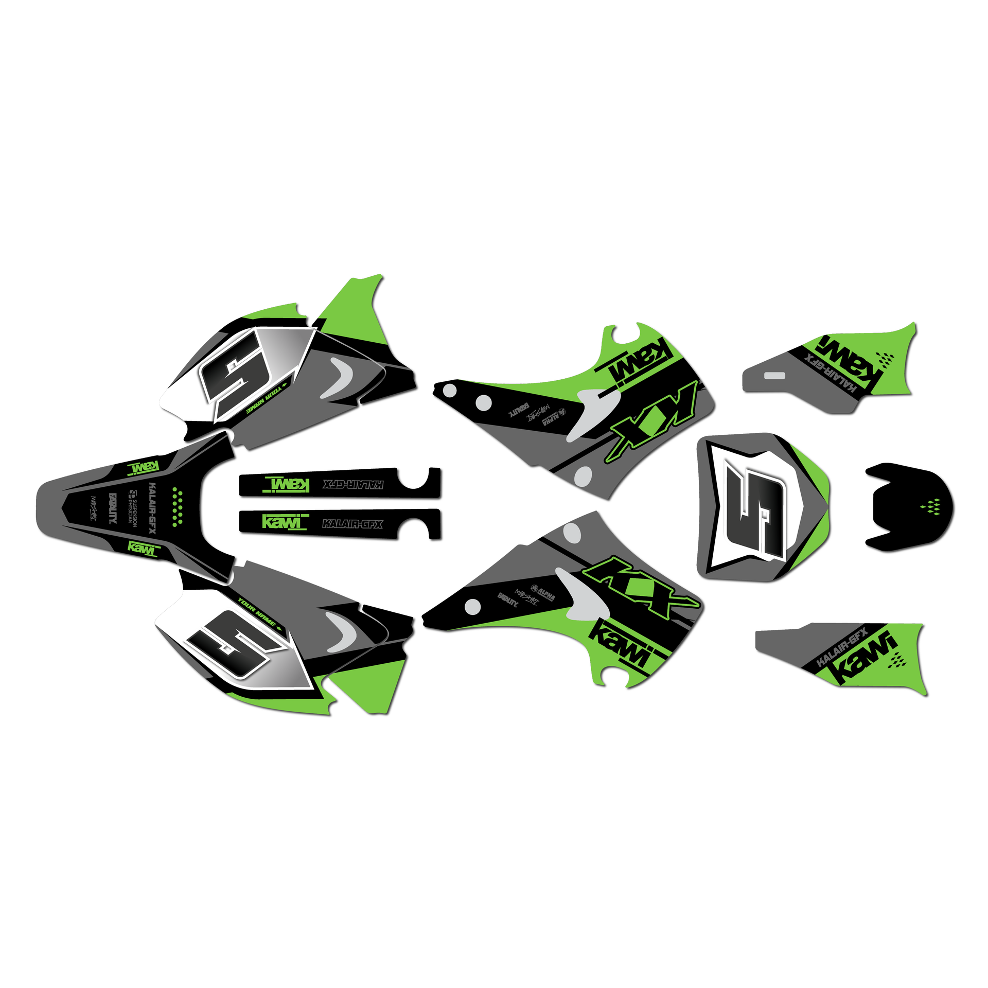Kawasaki KX250 2003–2008 Graphics Kits | KalairGFX