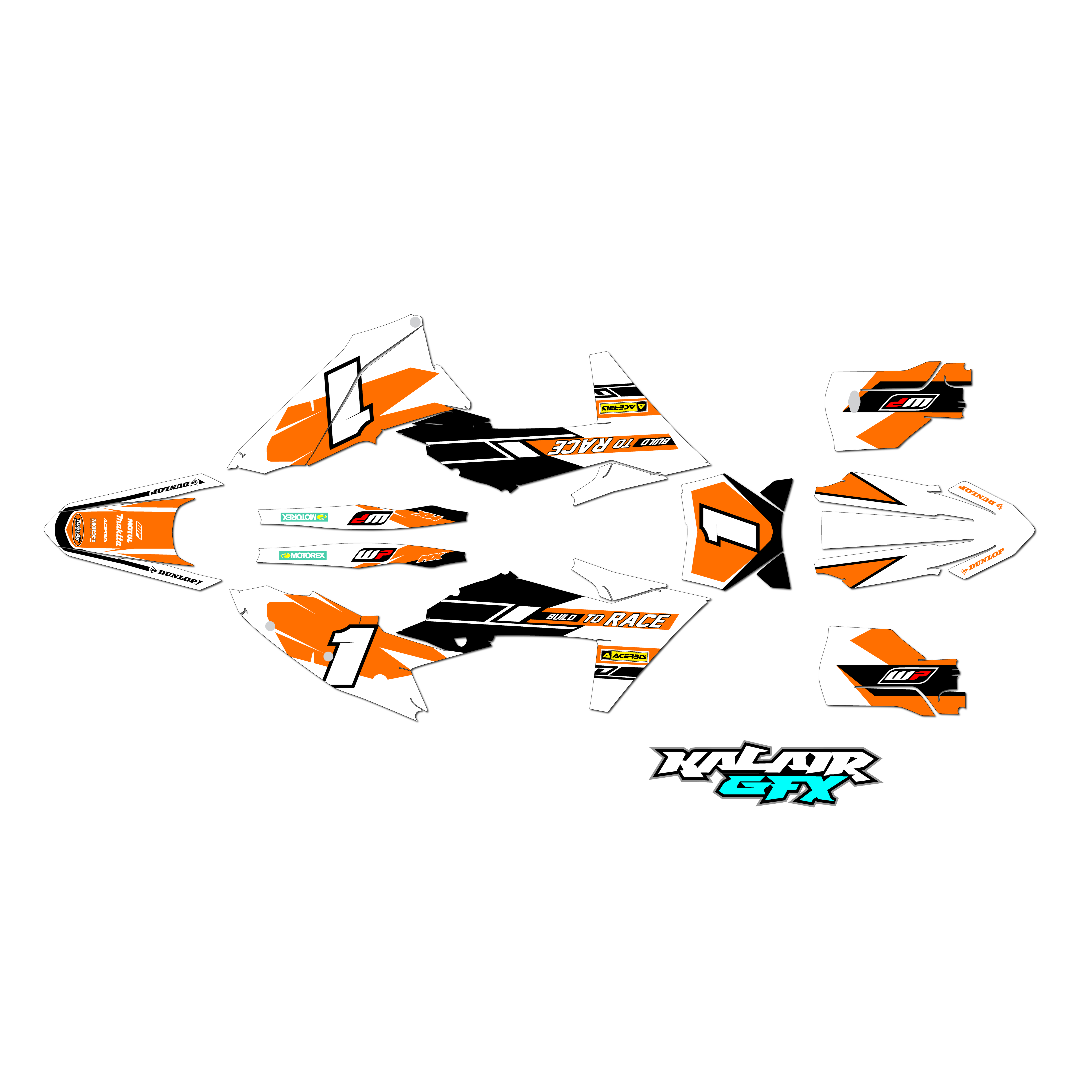 Graphics Kit for KTM Enduro 2-stroke 300 XC (2023) Blaze Series ...