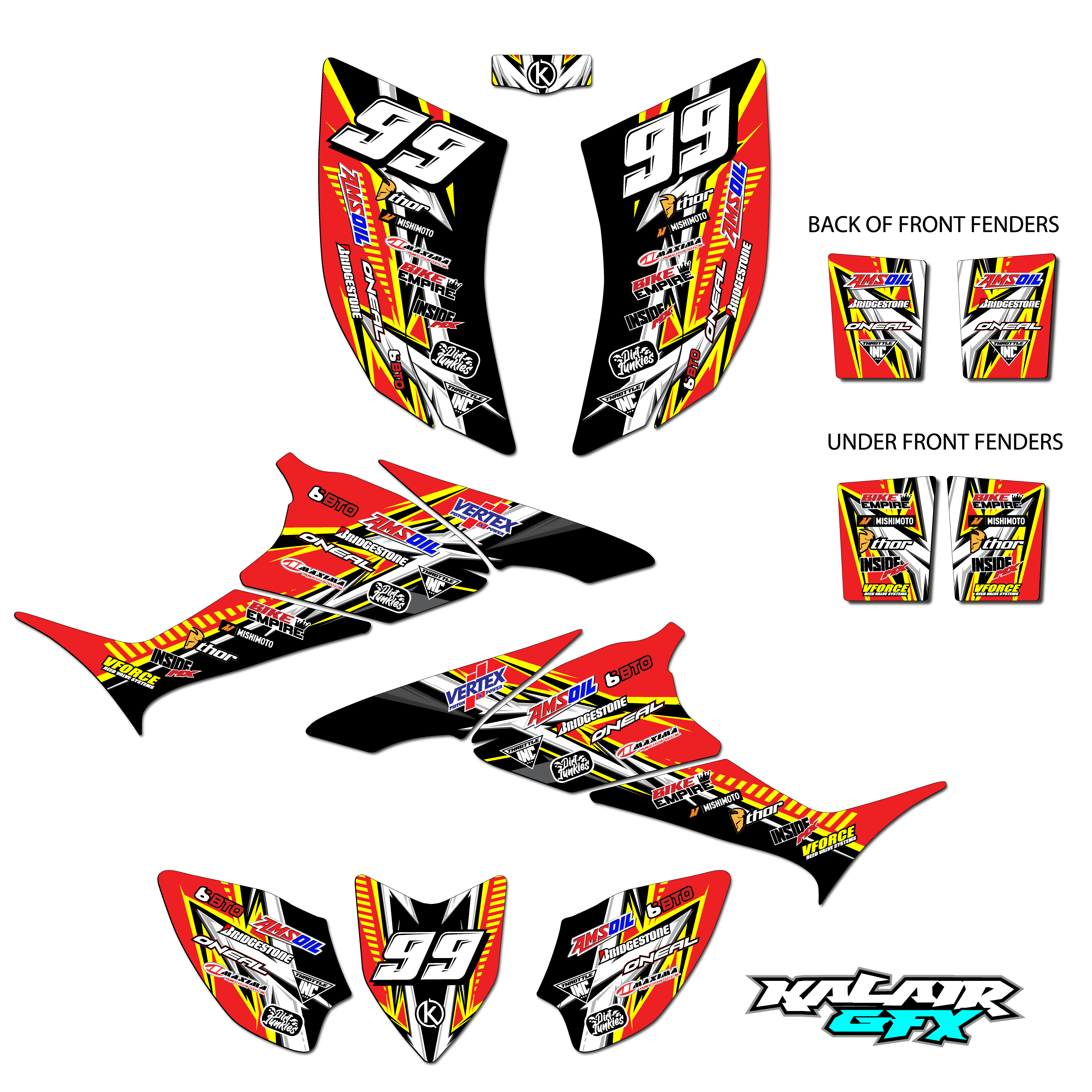 Shred Series for Honda TRX90 - Graphics Kit 2006-2023 | Kalair GFX