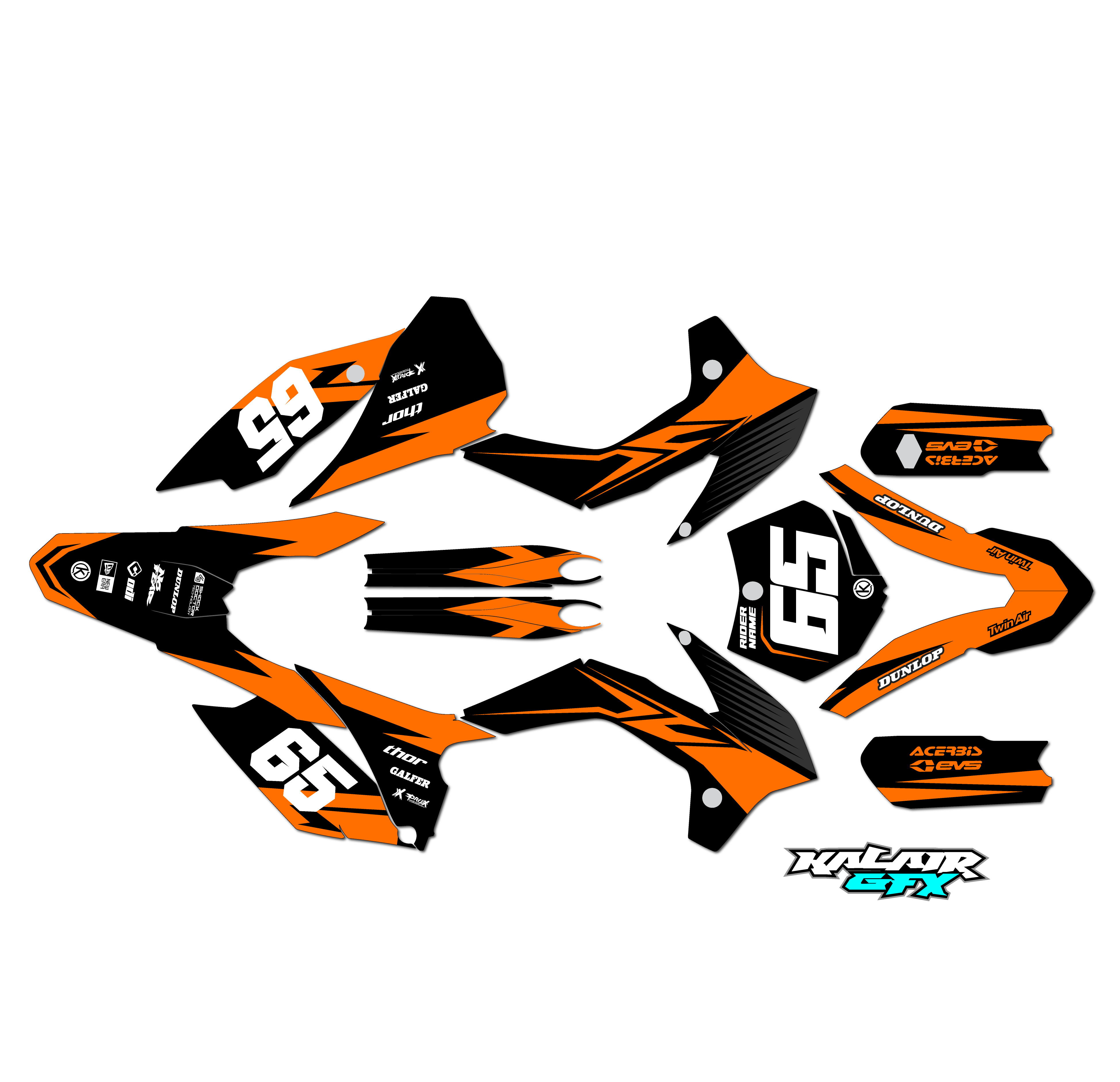 KTM 85SX 2013-2014 Graphics Kit | Bold Series | Kalair GFX