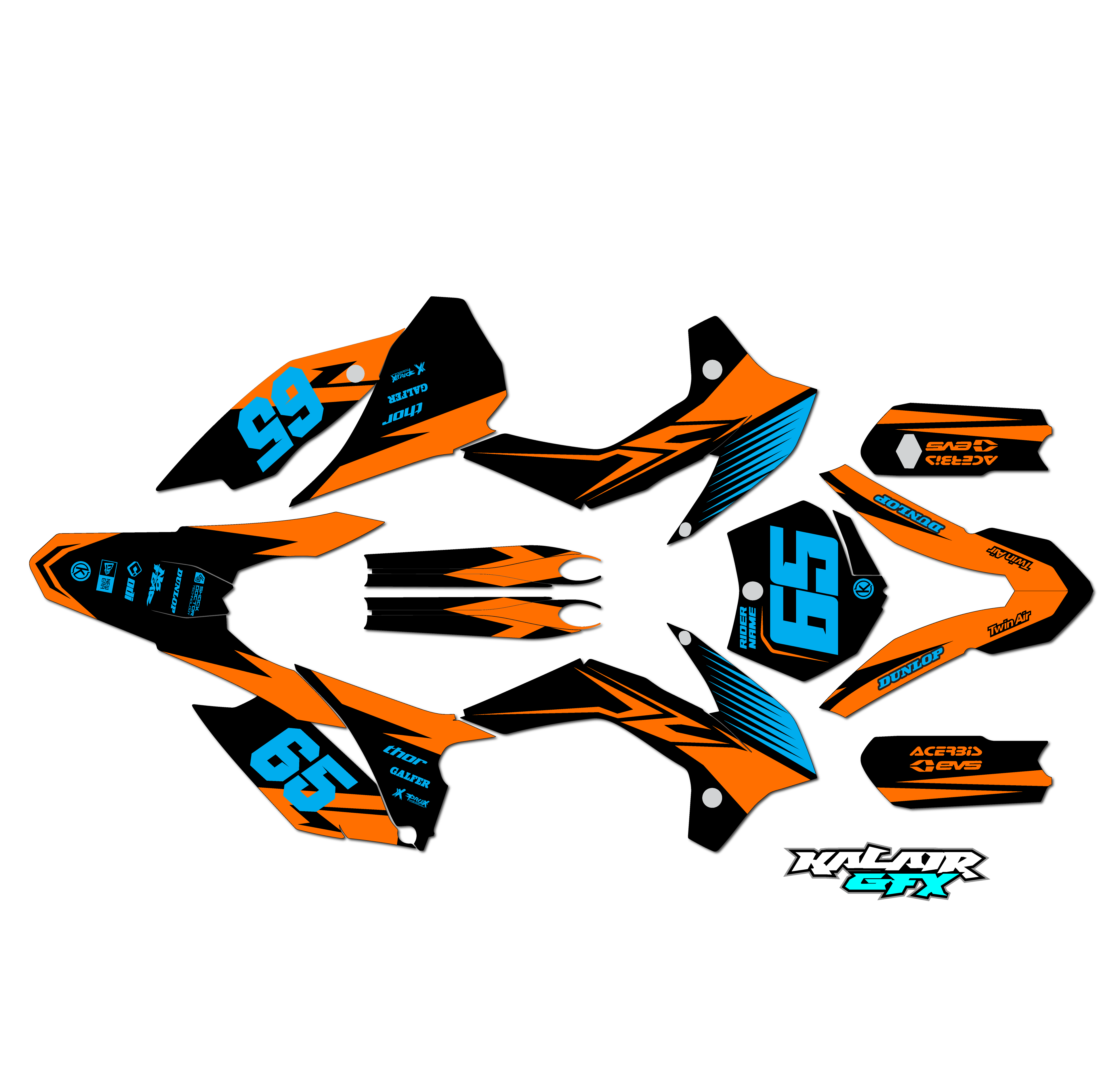 KTM 85SX 2013-2014 Graphics Kit | Bold Series | Kalair GFX