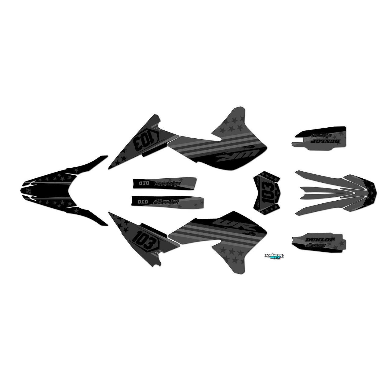 Yamaha WR250X 2008-2021 Graphics Kit | USA Series | Kalair GFX