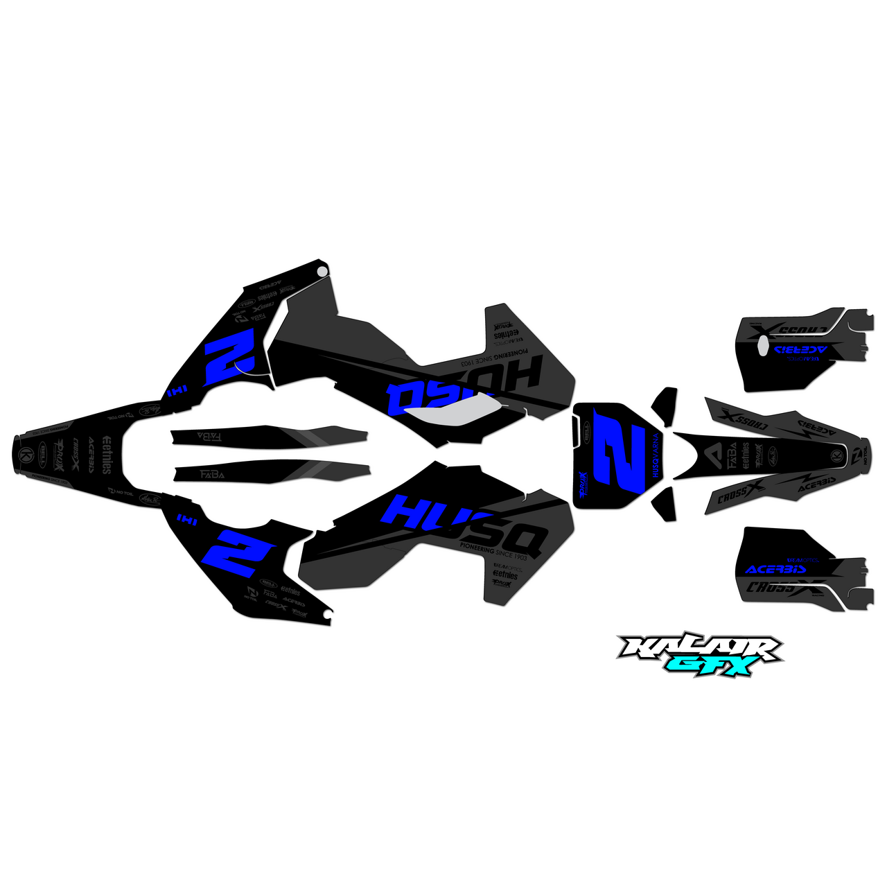 Graphics Kit for Husqvarna Motocross 4-Stroke FC450 (2023+) Base Series ...
