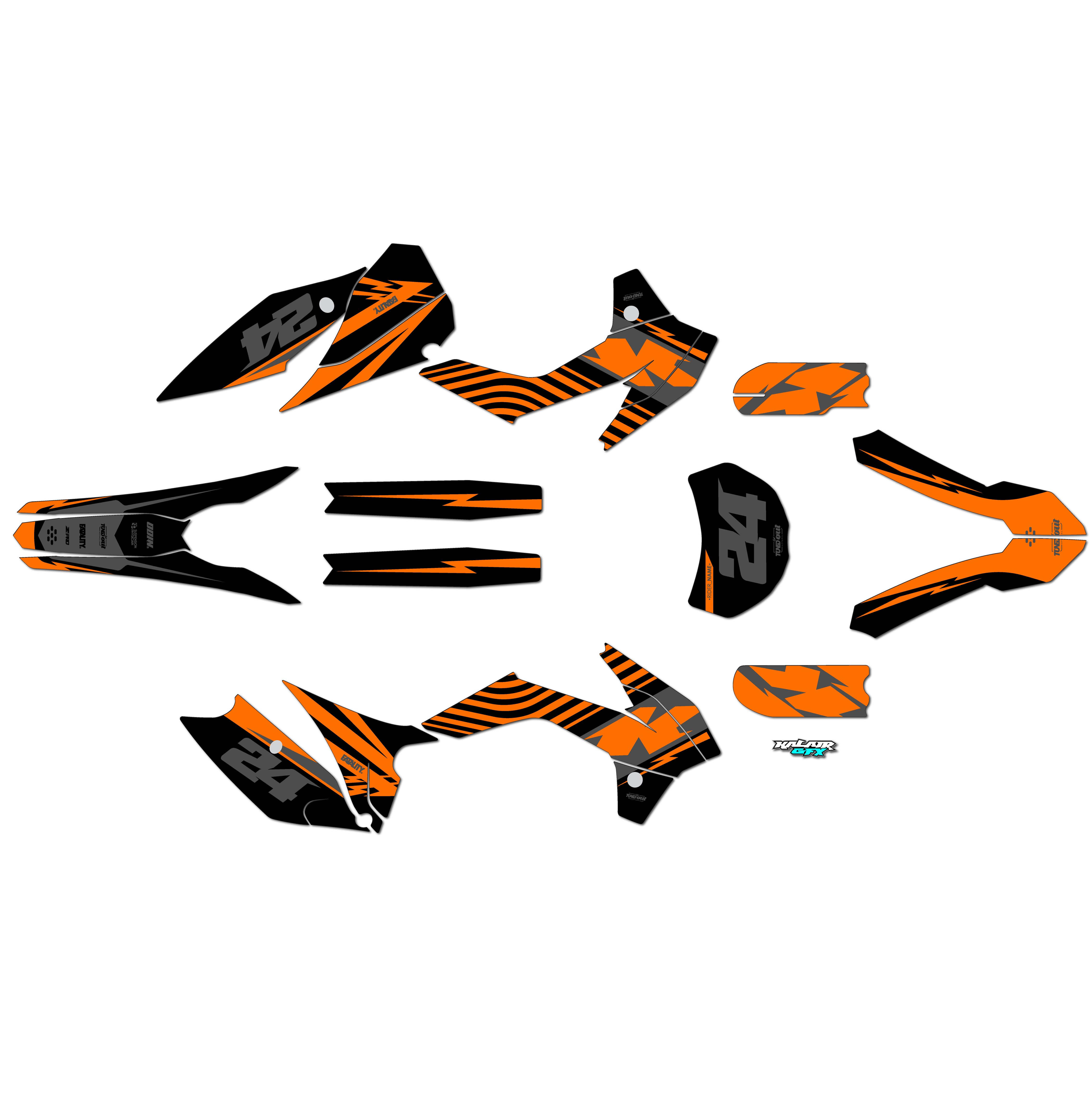 Graphics Kit for Kayo K2 230 (All Years) Jaw-breaker Series - Kalair GFX