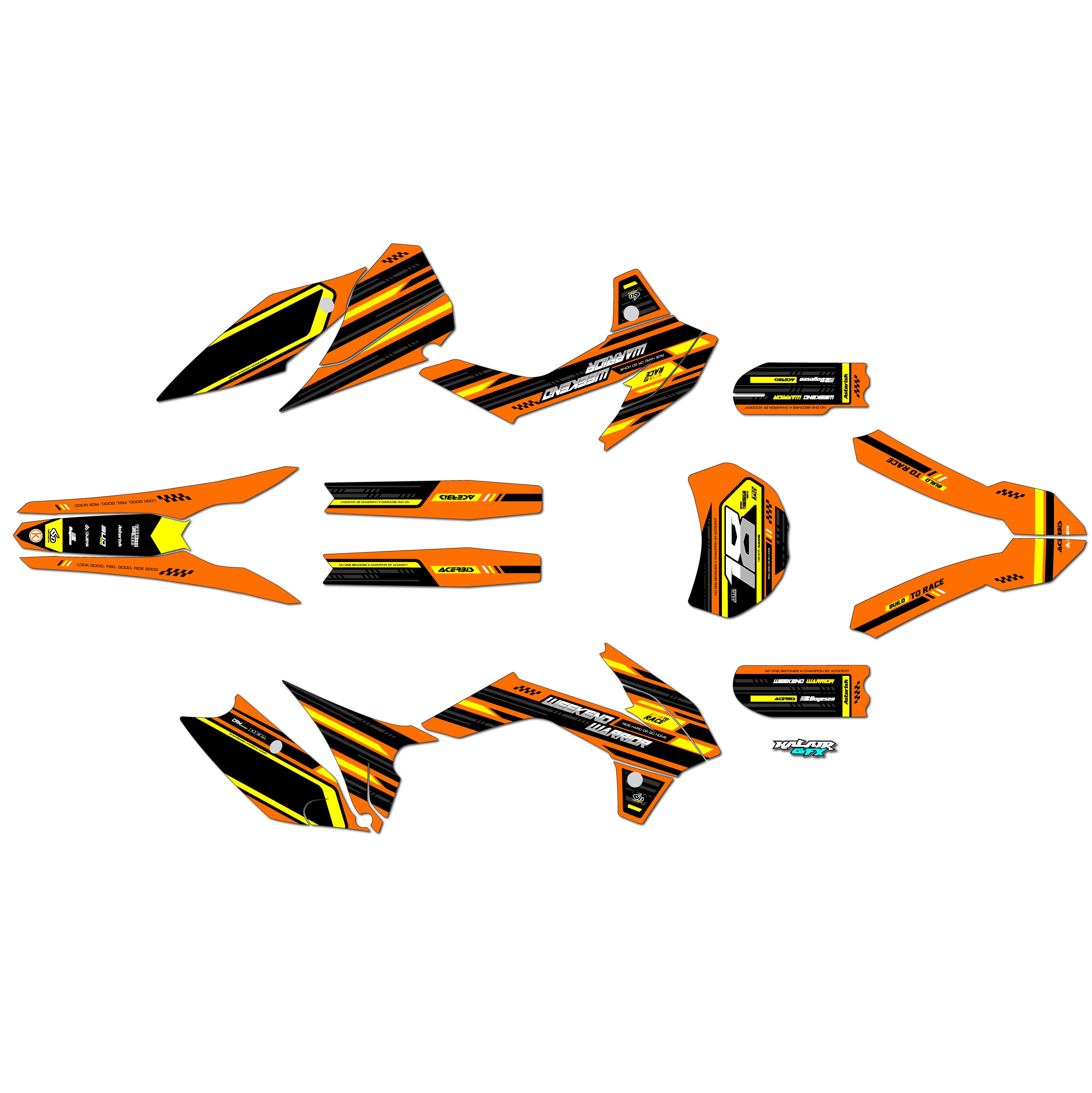 Graphics Kit for Kayo K2 230 (All Years) Warrior Series - Kalair GFX