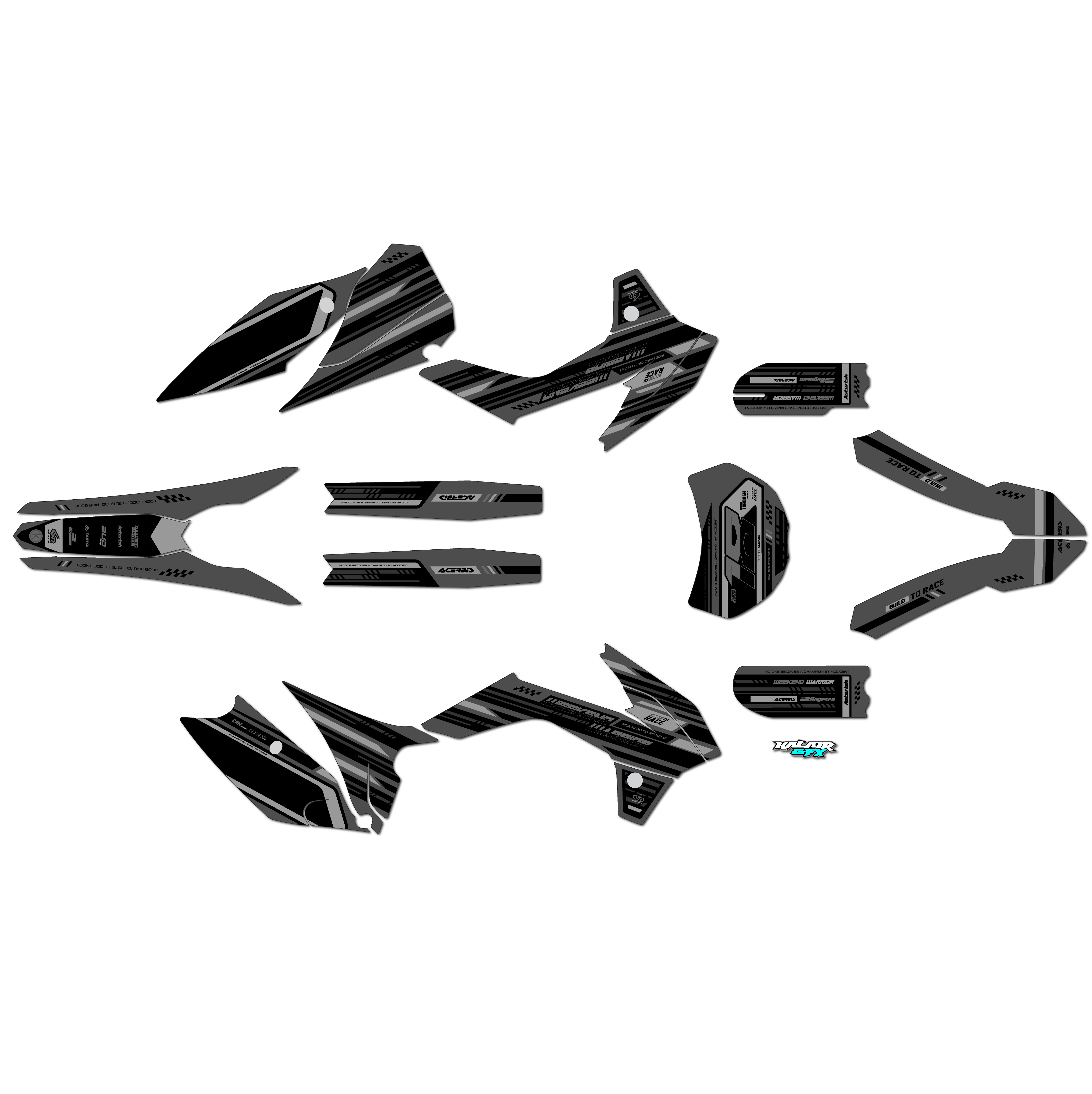 Graphics Kit for Kayo K2 230 (All Years) Warrior Series - Kalair GFX