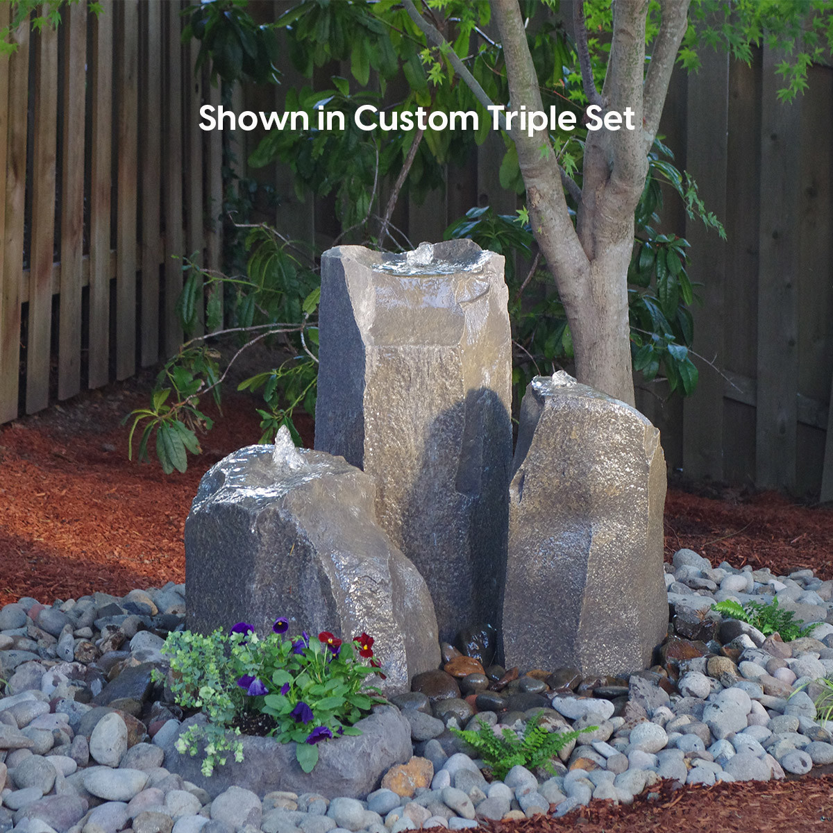 Handcrafted GFRC Bubbling Boulders | Basalt Fountain Kit | Blue Thumb