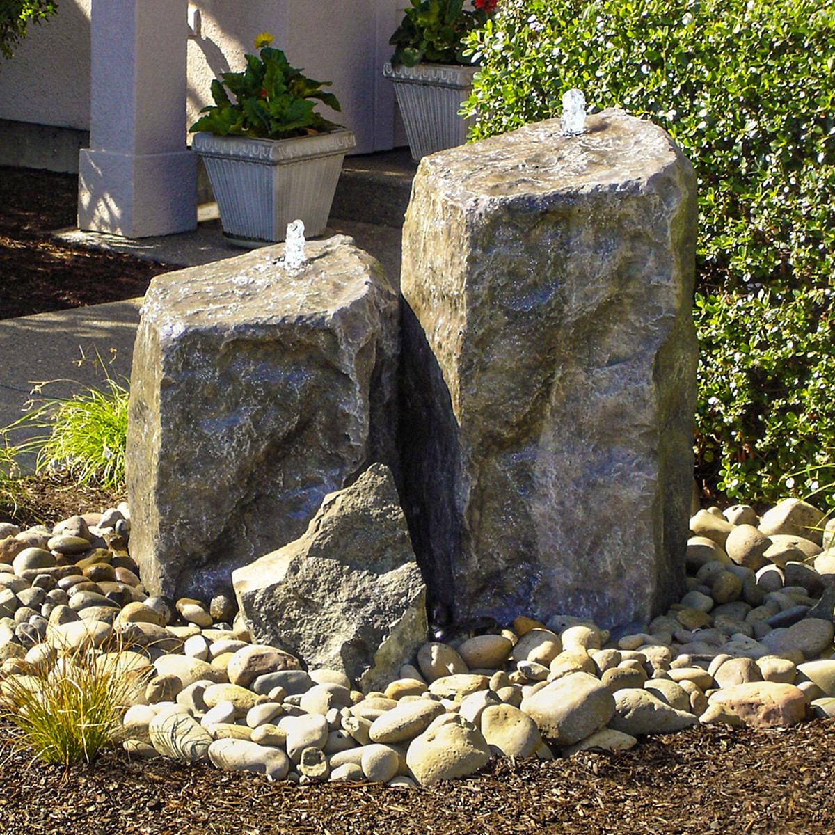 Handcrafted GFRC Bubbling Boulders | Basalt Fountain Kit | Blue Thumb