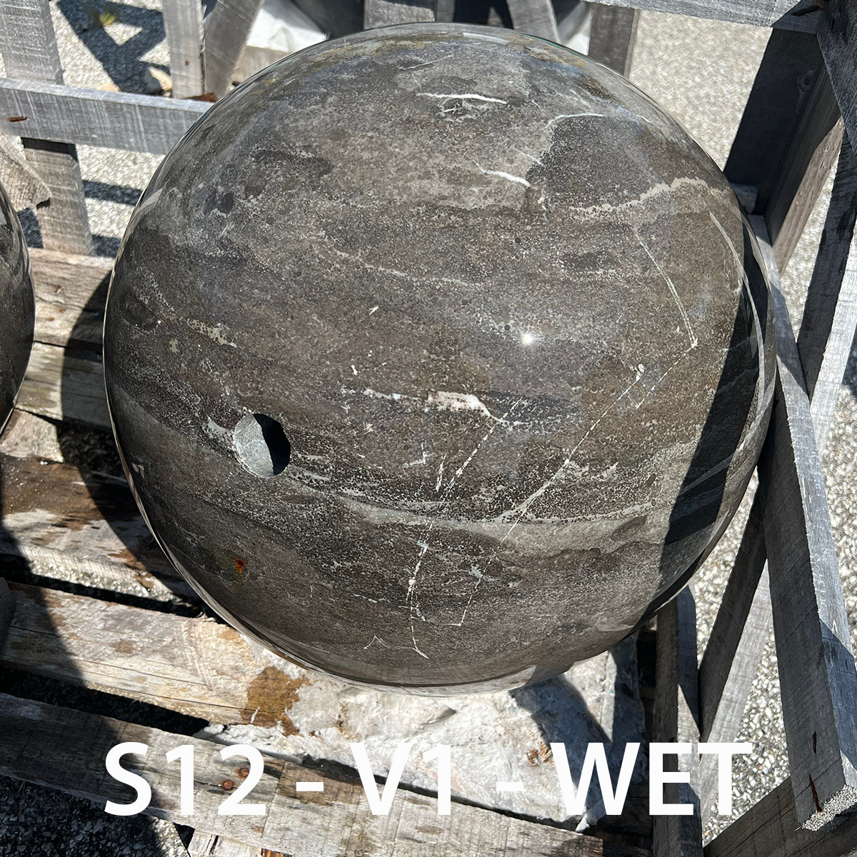 Fountains 20" Blue Limestone Sphere Fountain