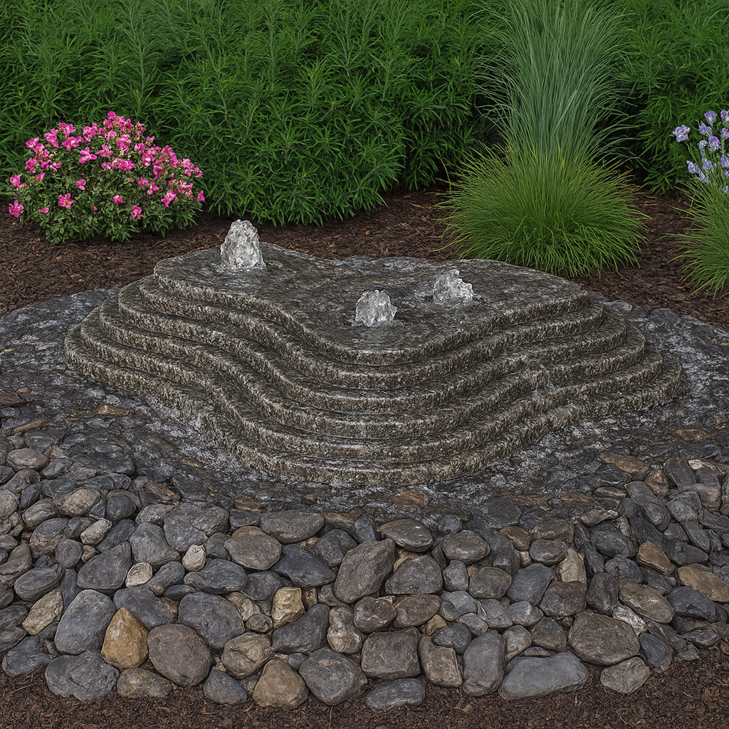 Stepped Granite Fountain | Natural Stone | Blue Thumb