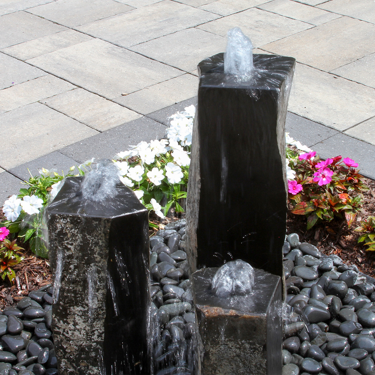 One Side Polished Basalt Fountain | Triple Basalt Kit | Blue Thumb