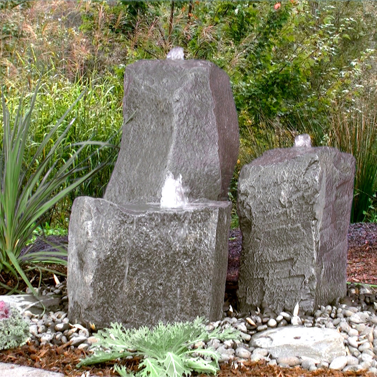 Handcrafted GFRC Bubbling Boulders | Basalt Fountain Kit | Blue Thumb