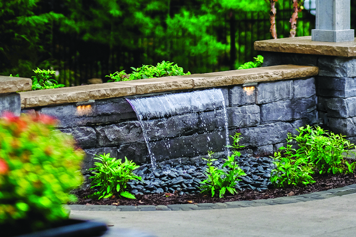 Formal Waterfalls | Retaining Wall Waterfall | Blue Thumb