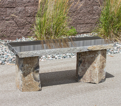 48" Basalt Stone Bench – Natural Outdoor Seating | Blue Thumb