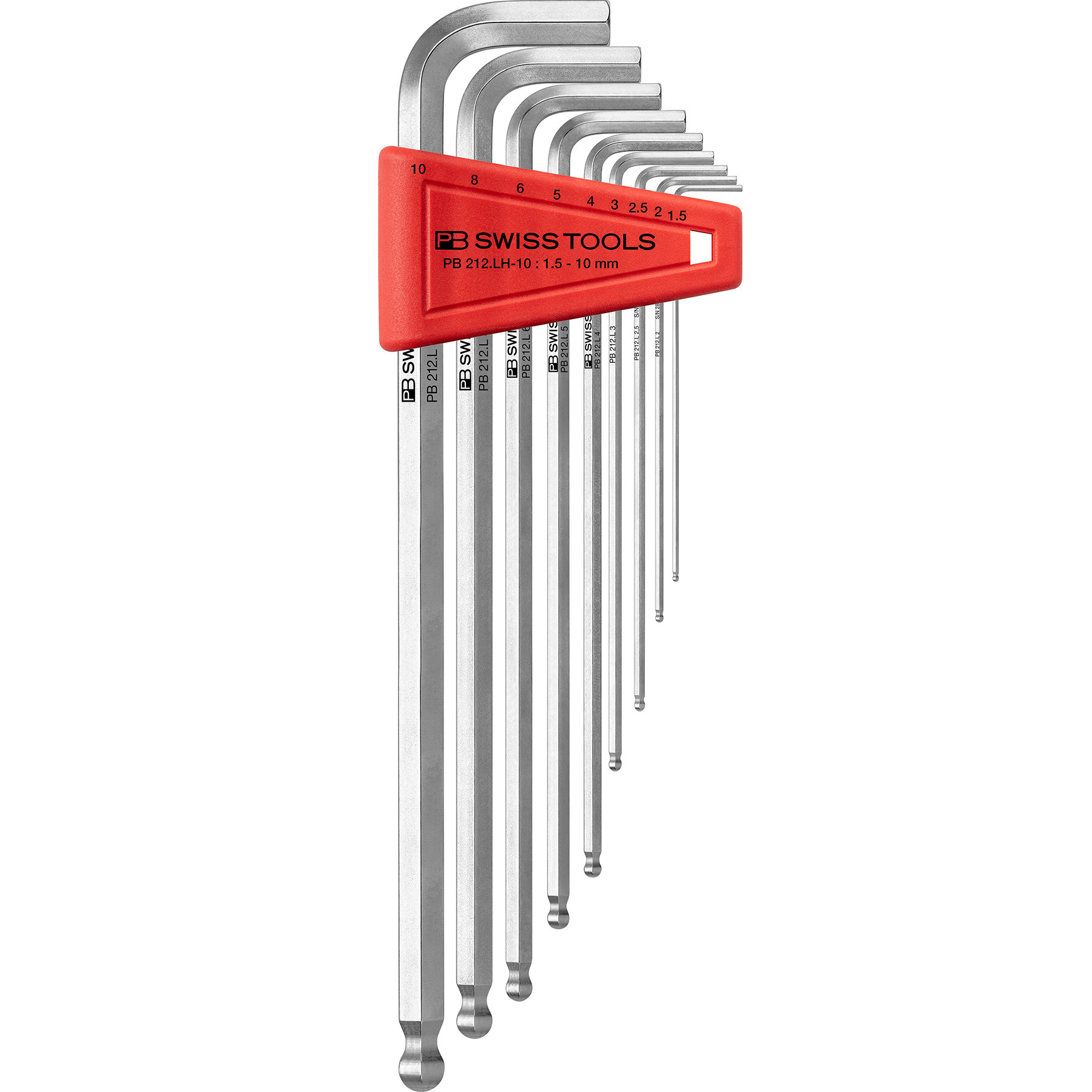 PB Swiss L-Key Set, Hex, Long w/ Ball End, 1.5-10 mm (PB 212.LH-10) - DRPD