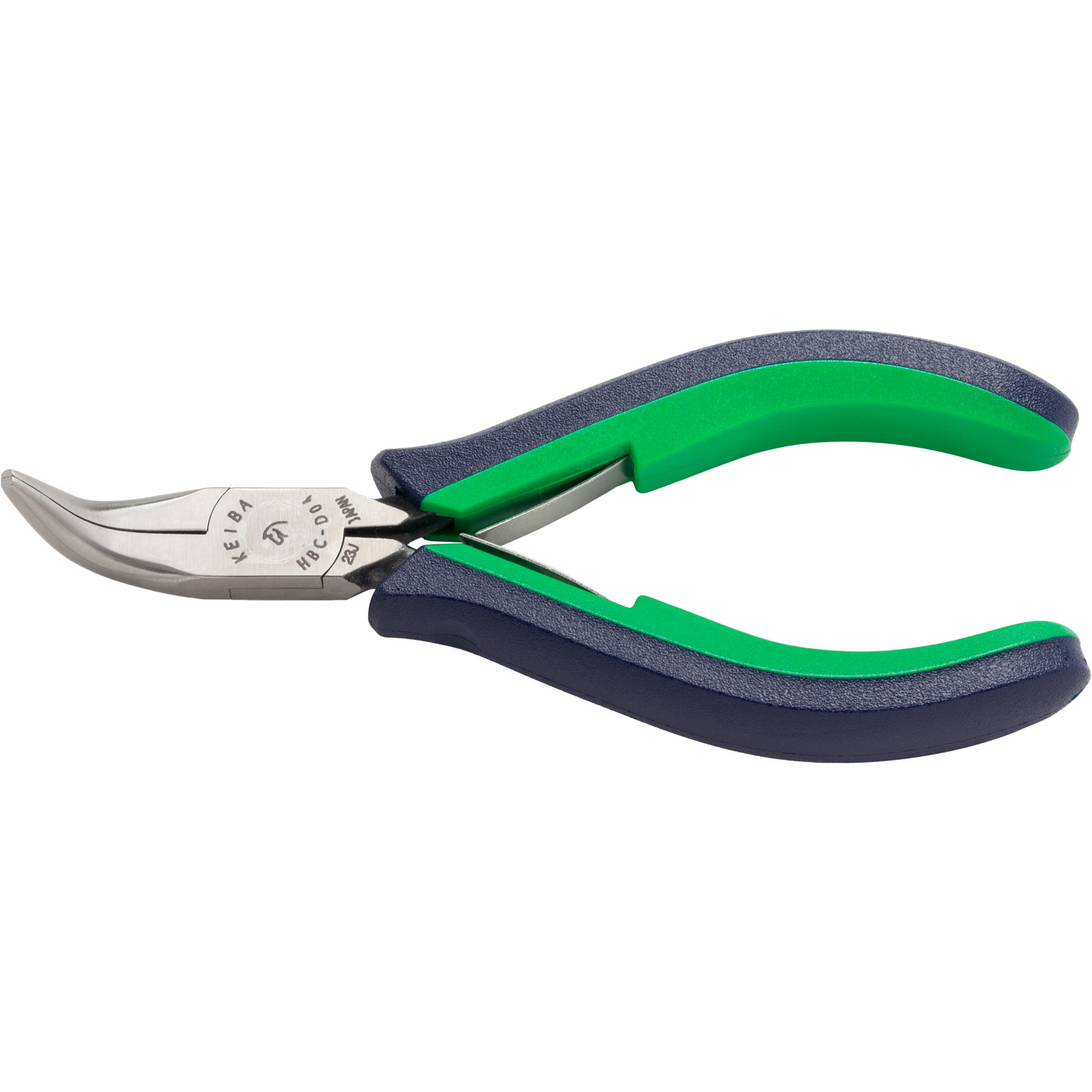 KEIBA Pro-Hobby Chain Nose Pliers, Smooth Jaws, 60° Bend, Multi-Component, 4-3/4" (HBC-D04) - DRPD