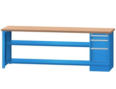 LISTA Packing Bench, w/ 3-Drawer Storage Cabinet and 2 Bottom Shelves ...
