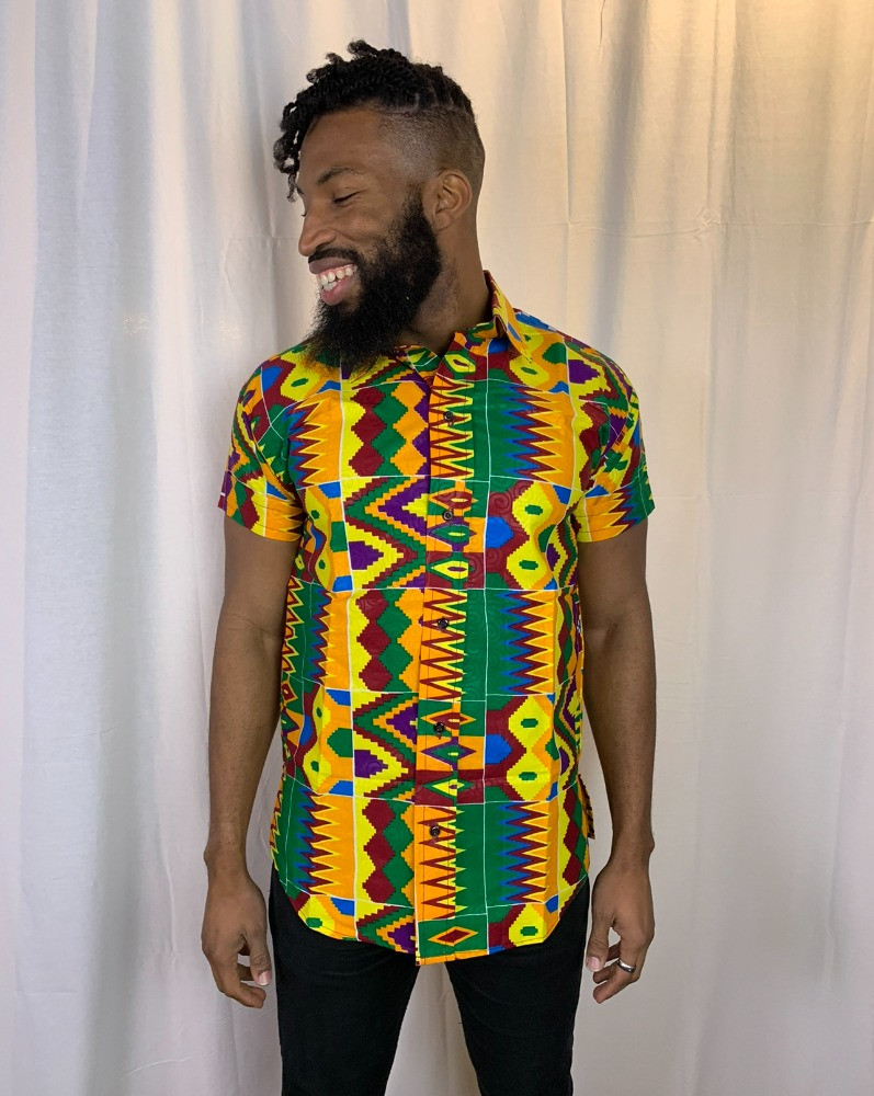 The Long Sleeve Kente Cloth Colors - MARCHAL'S DESIGNS