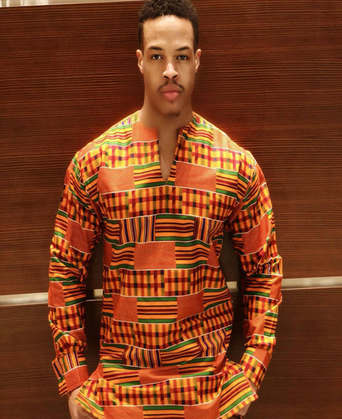 The Long Sleeve Kente Cloth Colors - MARCHAL'S DESIGNS