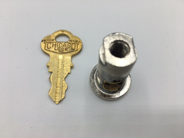 Vintage New Old Stock USA Made Chicago Lock and Key Set 1/4-20 Thread ...