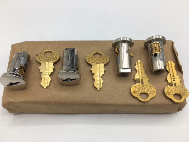 Vintage New Old Stock USA Made Chicago Lock and Key Set 1/4-20 Thread ...
