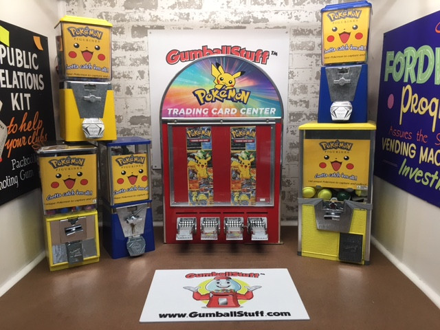 Vintage Blue Pokemon Toy Figurine Vending Machine Free S&H