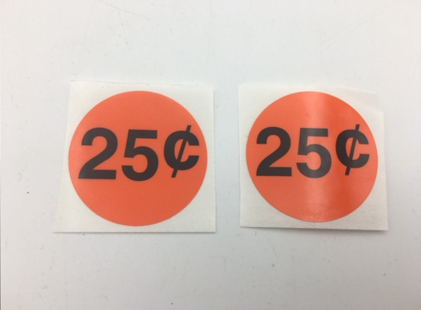 (2) 25 cent Decals Stickers For All Vending Machines