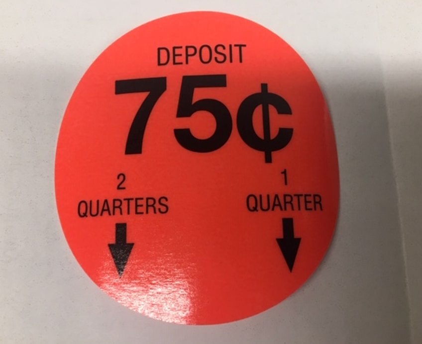 Original 75 cent .75 Price Decal Sticker "2 on the left"