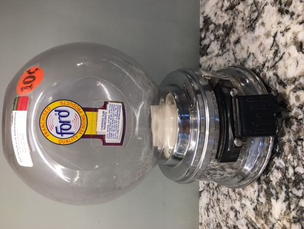 Vintage Ford Gum Gumball Machine with Plastic Globe and Ford Franchised ...