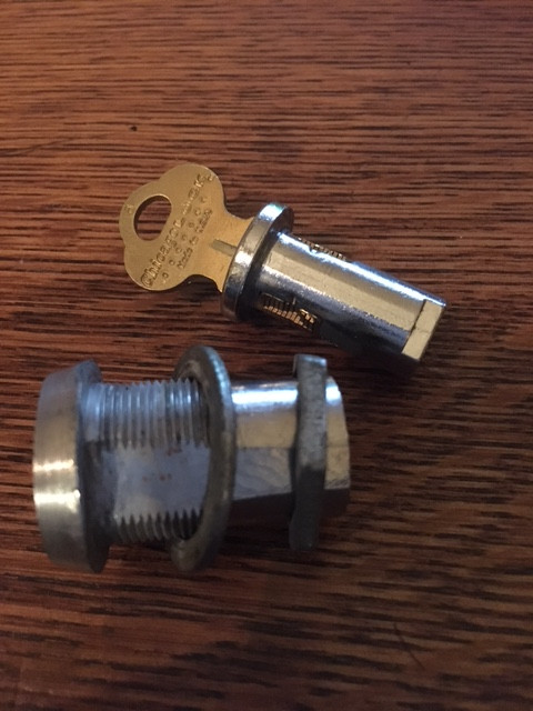 Vintage Chicago Lock and Key with Lock Barrel for 5/16" Rod