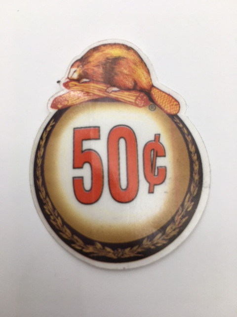 Beaver 50 Cent Decal Inside the Globe Sticker