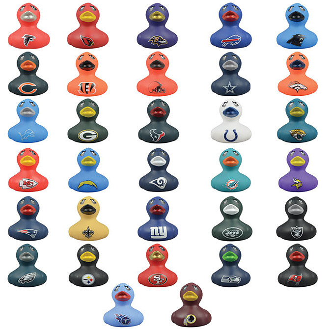 50 NFL Rubber Ducks Football Logo 2" Duckies