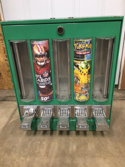Green 5 column Pokemon Card Vending Machine TCG NFL Football Trading ...