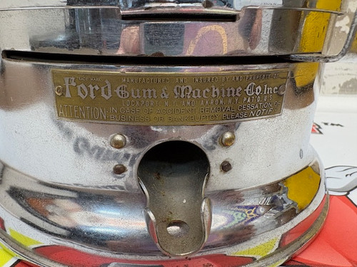RARE Early Model Lockport Ford Gum Machine Complete Setup