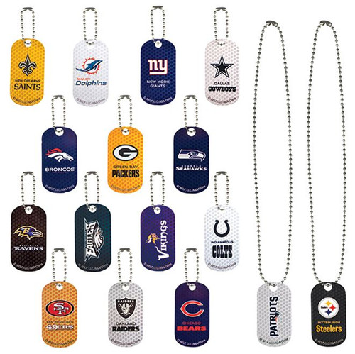 NFL Football Metal Dog Tags all 32 Teams - GumballStuff: Bulk Vending ...