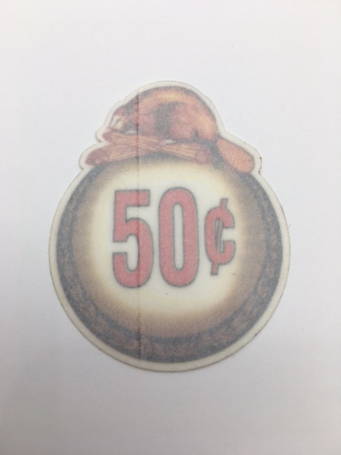 Beaver 50 Cent Decal Inside the Globe Sticker