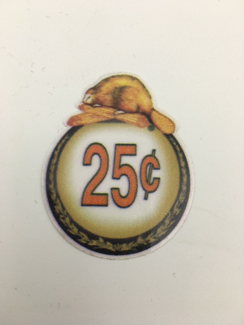Beaver 25 Cent Decal Inside the Globe Sticker