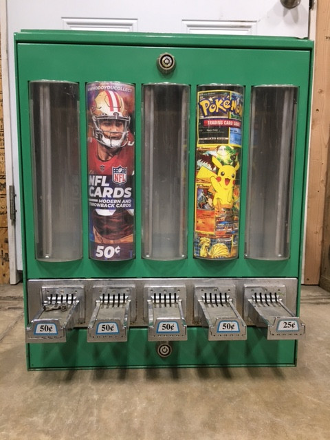 Green 5 column Pokemon Card Vending Machine TCG NFL Football Trading ...