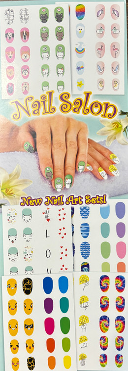 Nail Salon Press On Fingernail Stickers 2 Full Sets per Vend 300 Count ...