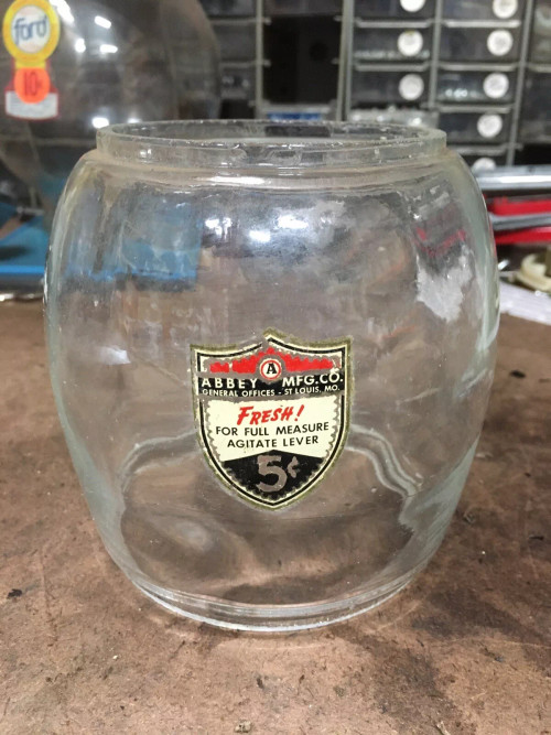 Glass Globe with Decal Vintage Abbey Perk Up & Similar Machines