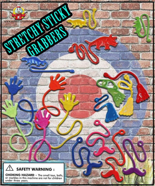Sticky Hands & Grabbers 250 pieces in 1.1" Capsules
