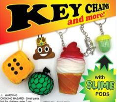 Kool Keychains!! 250 pieces in 2" Capsules - Free Display!