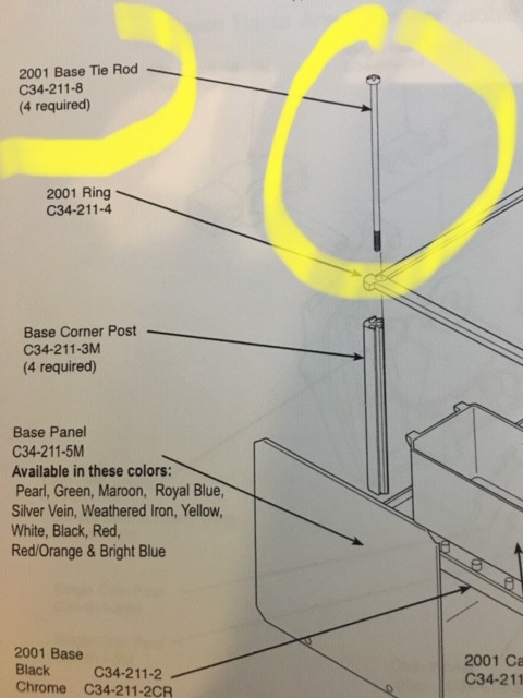 Tie Rod Corner Post Screw Rods for 2" Capsule Vending machines Ashland ...