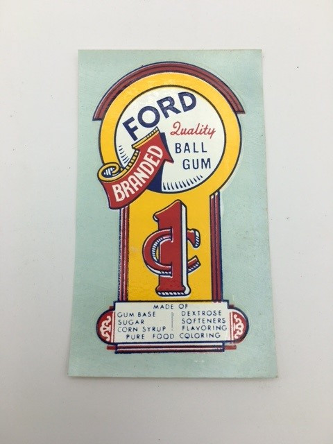 1st Version Penny 1c Transfer Decal Ford Gum Gumball Vending Machine ...