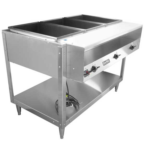 Vollrath 38103 ServeWell 3-Wells Hot Food Table, 120v, 2100W, SS